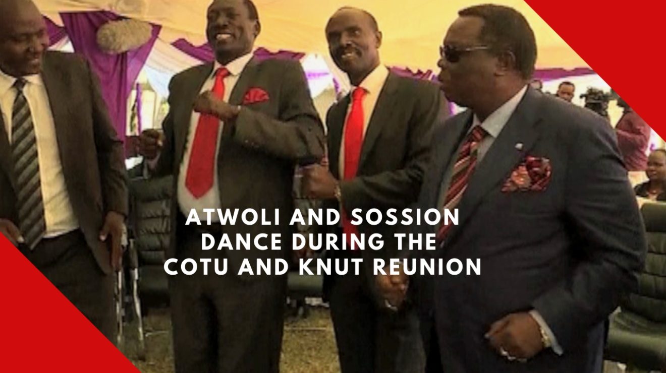 Francis Atwoli and Wilson Sossion dance during the Cotu and Knut ...