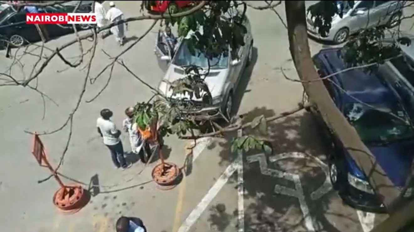 Moment able-bodied man parks two cars at a slot reserved for disabled ...