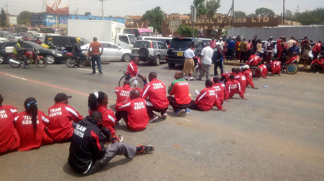 Traffic chaos on Thika Road after Paralympics team stage sit-in protest ...