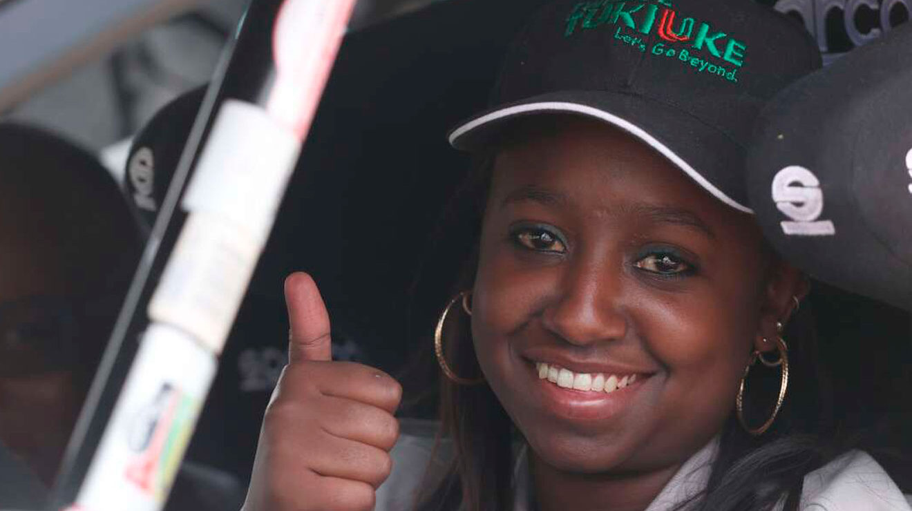 F1 legend Lewis Hamilton celebrates Kenyan rally driver Maxine Wahome ...