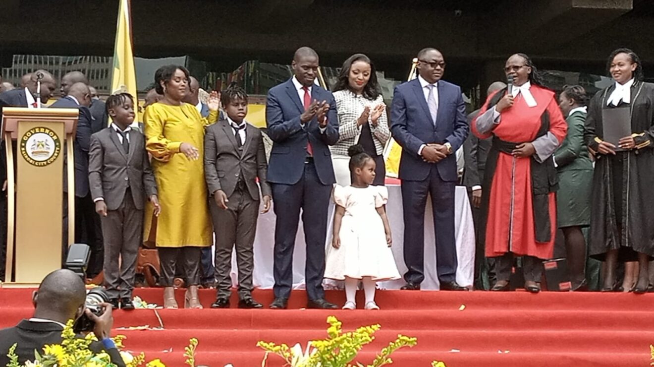 What a father! Governor Sakaja shows up with his kids for the swearing ...