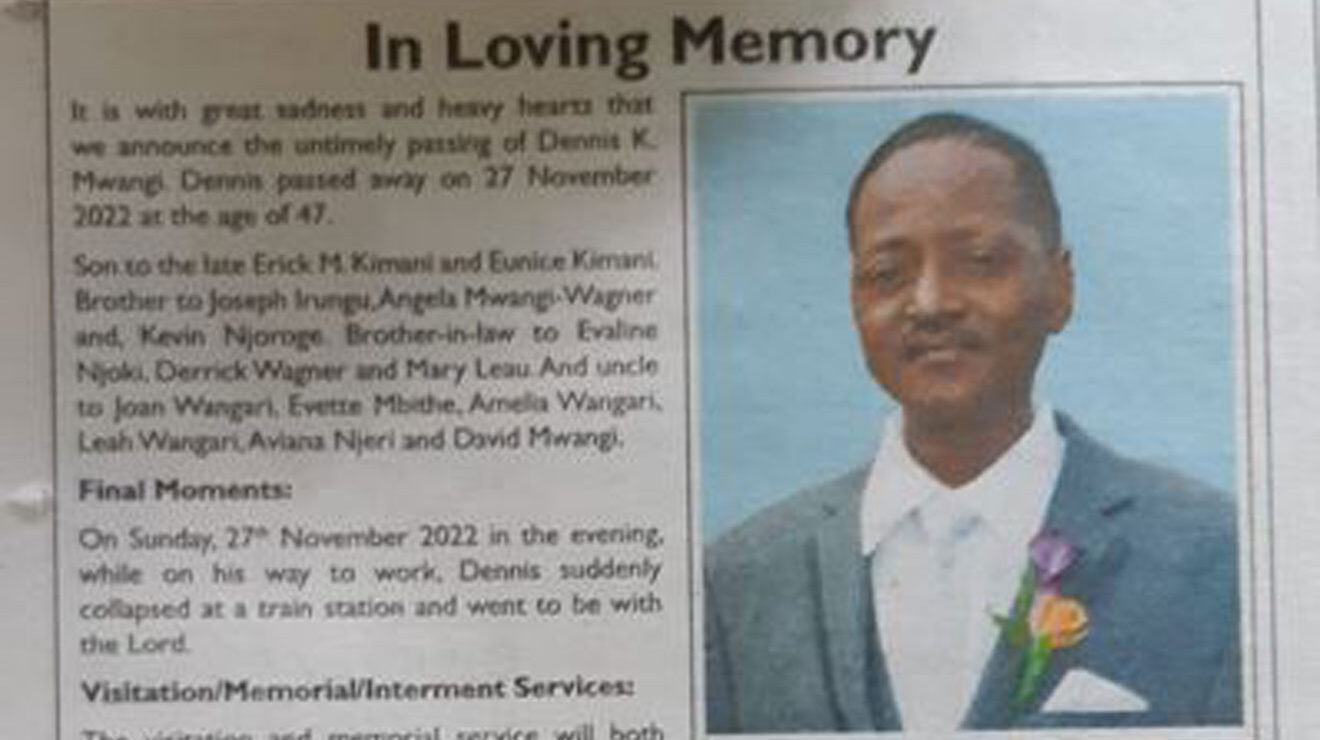 US-based Kenyan man’s unique obituary intrigues netizens – Nairobi News