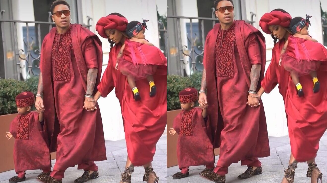 Vanessa Mdee and Rotimi share joy as they unveil faces of their two ...